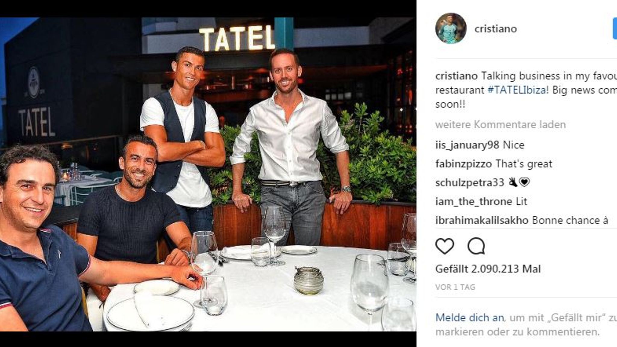 Cristiano Ronaldo beteiligt sich an Tatel-Restaurants | Fußball News ...