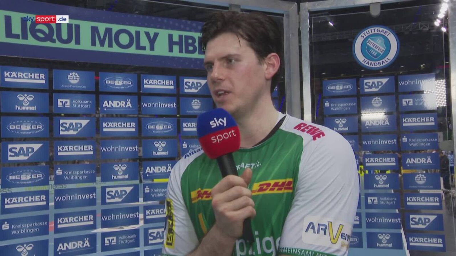 Handball: Leipzigs Simon Ernst freut sich über den Sieg beim TVB Stuttgart | Handball News | Sky ...