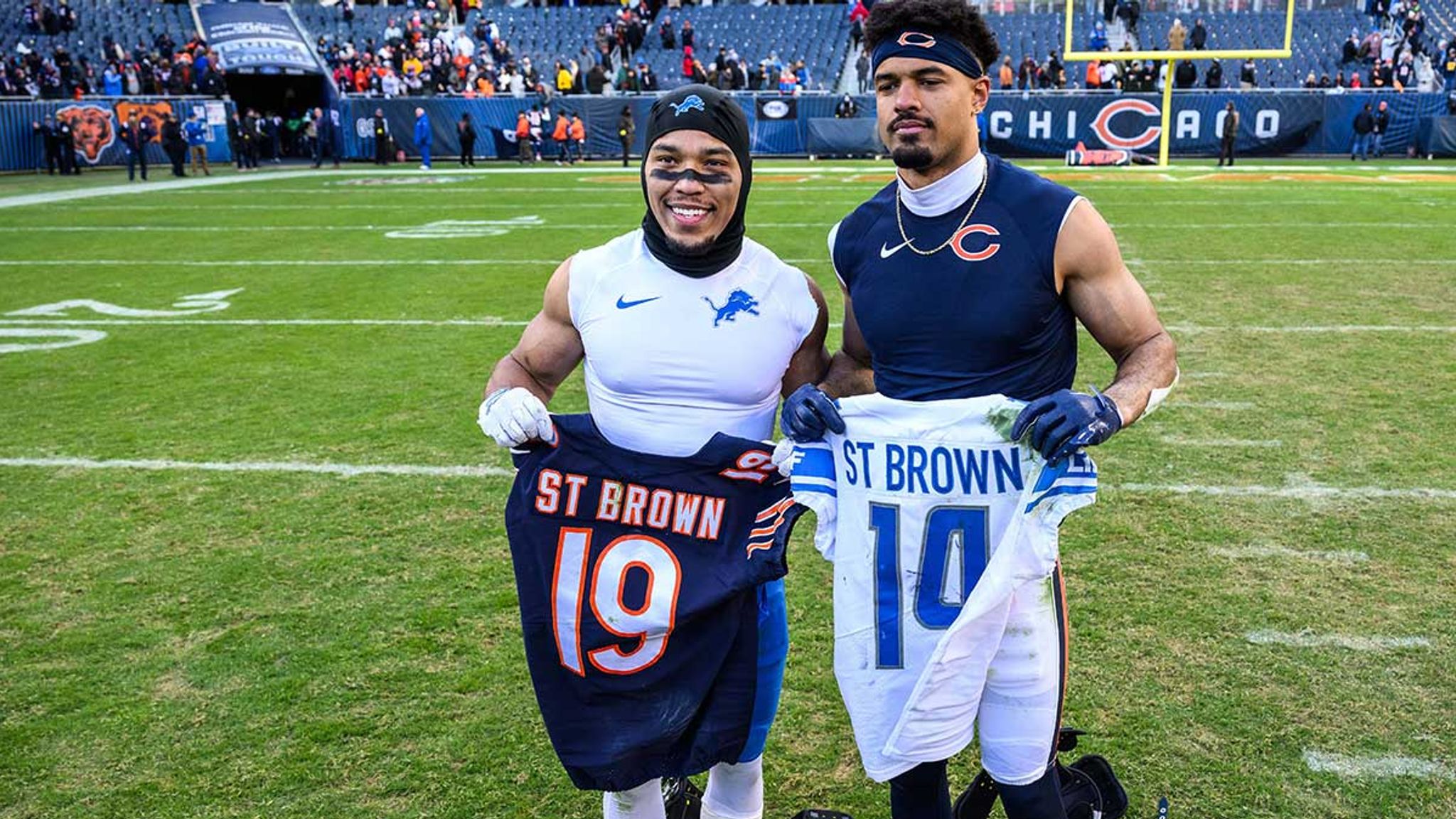 NFL: Spektakel beim Bruder-Duell! Amon-Ra St. Brown gewinnt knapp | NFL ...