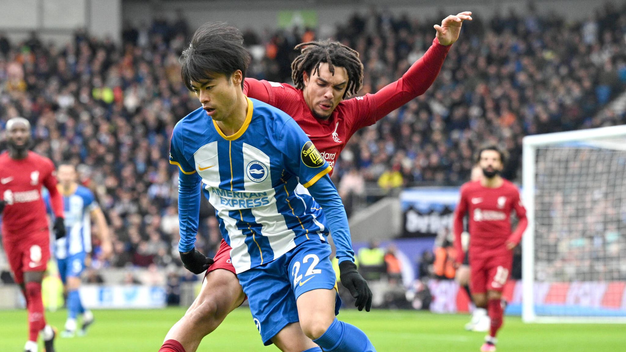 Premier League: Kaoru Mitoma von Brighton & Hove Albion der Shooting ...