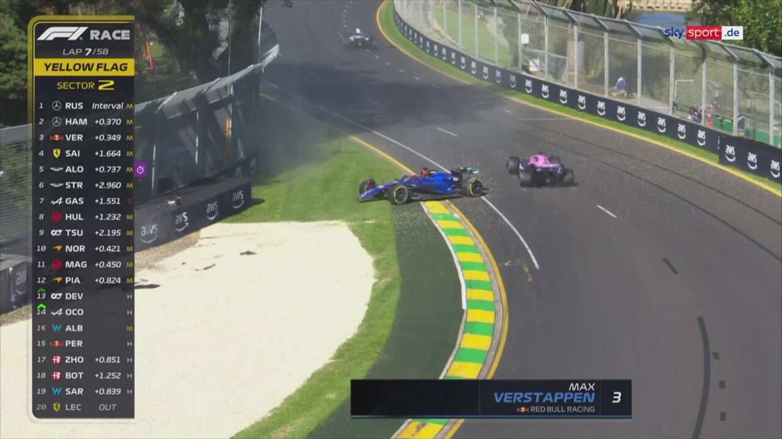 In-Race Video: Rote Flagge nach heftigem Crash von Albon | Formel 1 News | Sky Sport
