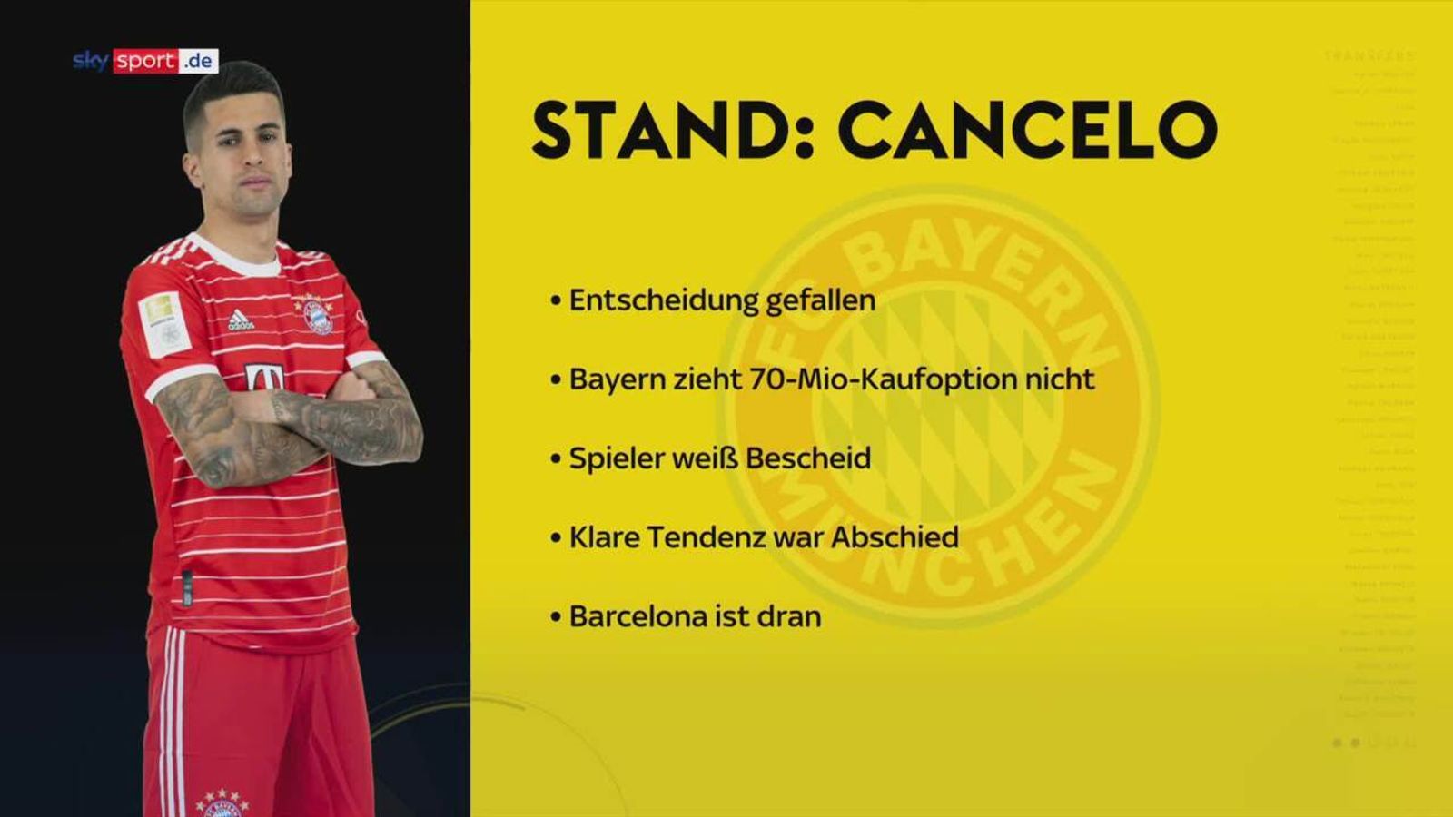 Bundesliga: Cancelo-Abgang vom FCB wohl fix | Fußball News | Sky Sport