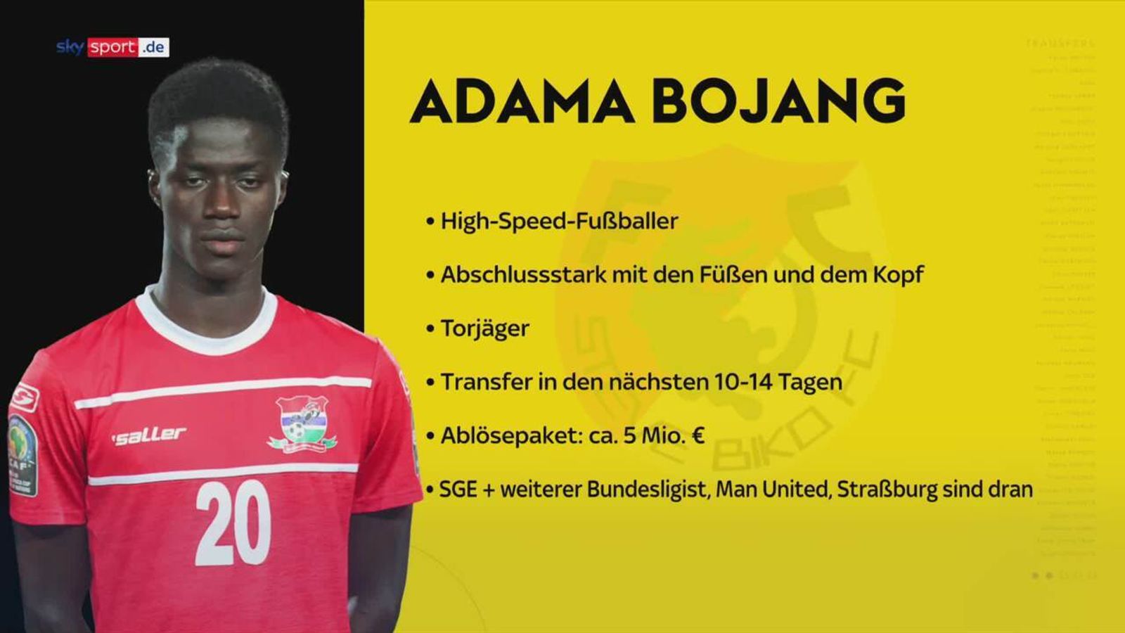 Bundesliga Transfer News: Zwei Klubs im Rennen um Adama Bojang ...