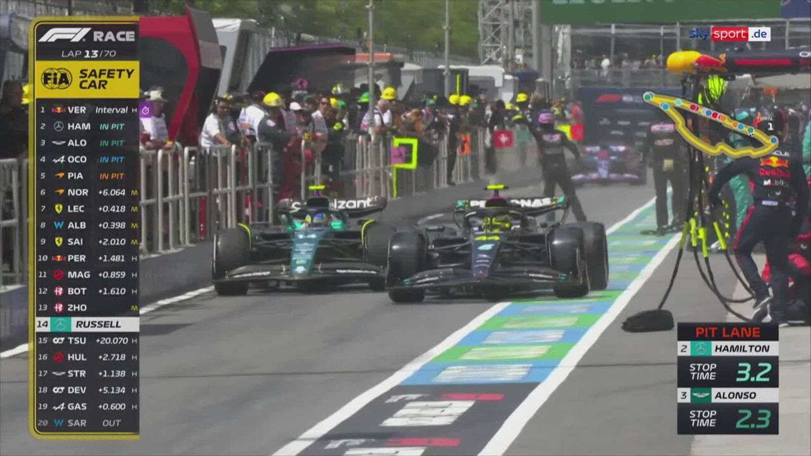 Formel 1: In-Race-Video: Unsafe Release! Hamilton will auch in der Box ...