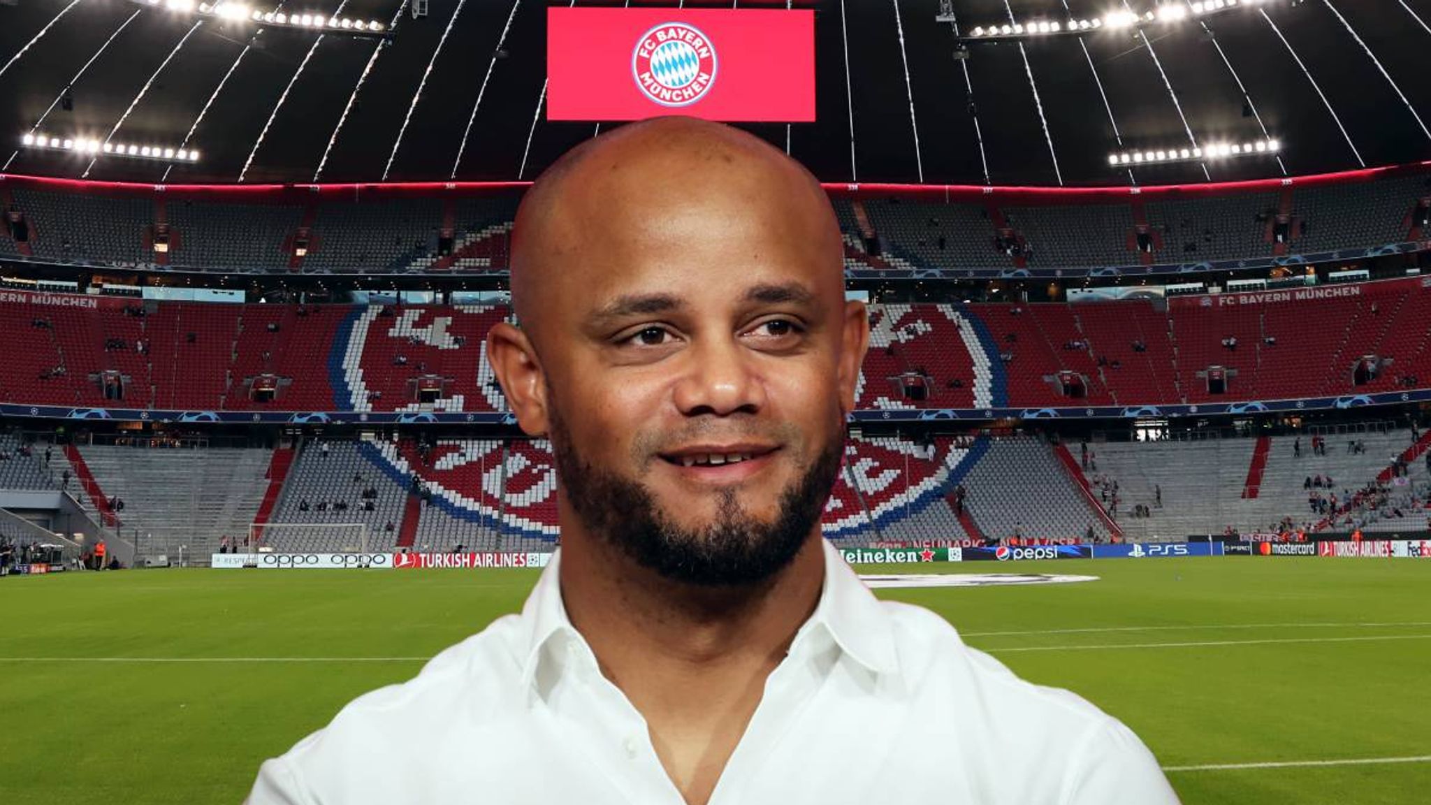 Vincent Kompany besucht Museum des FC Bayern in der Allianz Arena ...