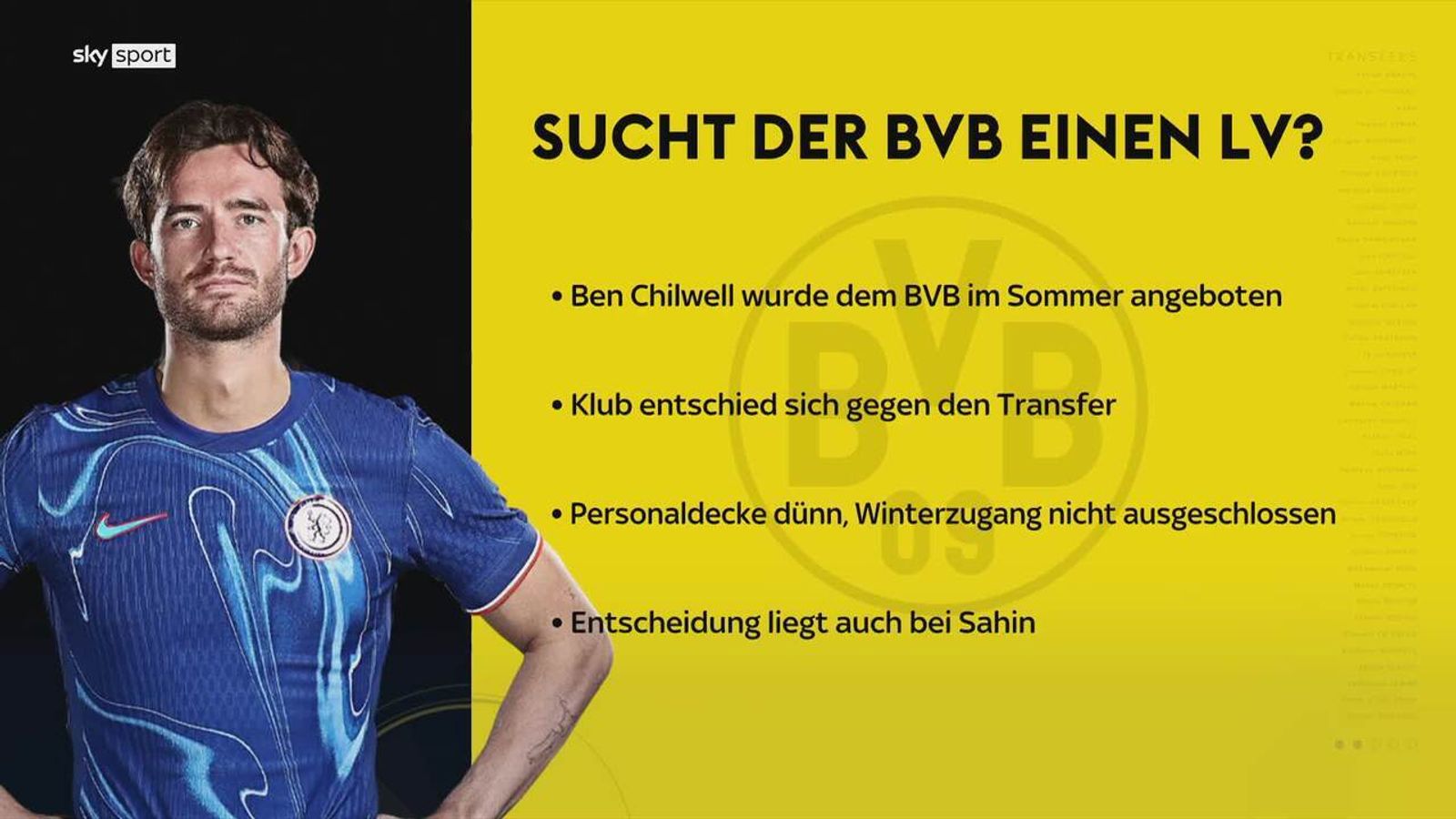 Chelseas Ben Chilwell soll dem BVB angeboten worden sein | Fußball News ...
