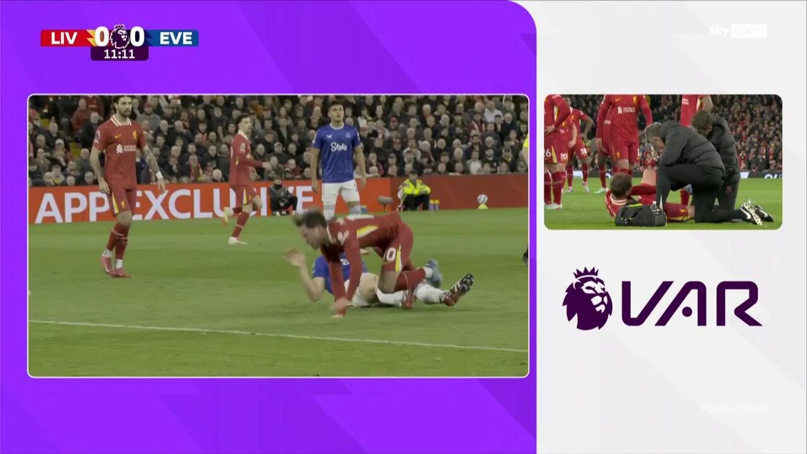 HEFTIGES FOUL | Evertons-Kapitän Tarkowski fällt MacAllister (9. Min ...