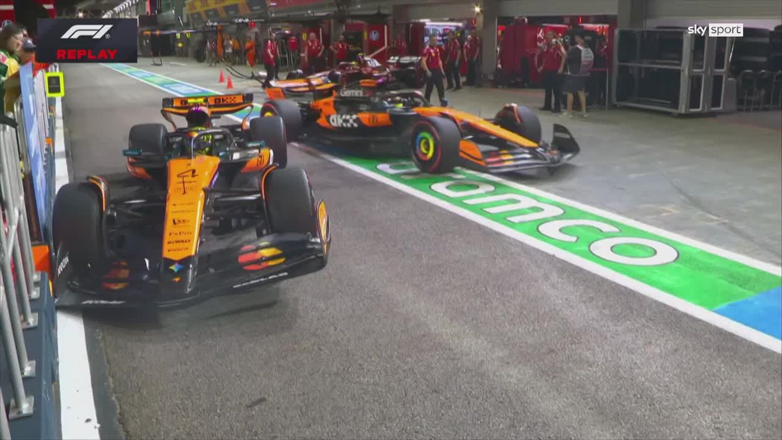 Autoscooter?! Leclerc rammt Norris in der Boxengasse | In-Race Video ...
